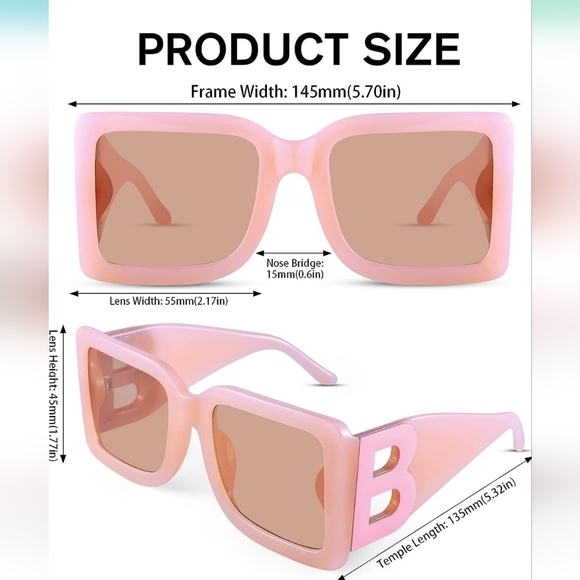 boutique | Accessories | Barbie Oversized Square Sunglasses Thick Frame ...